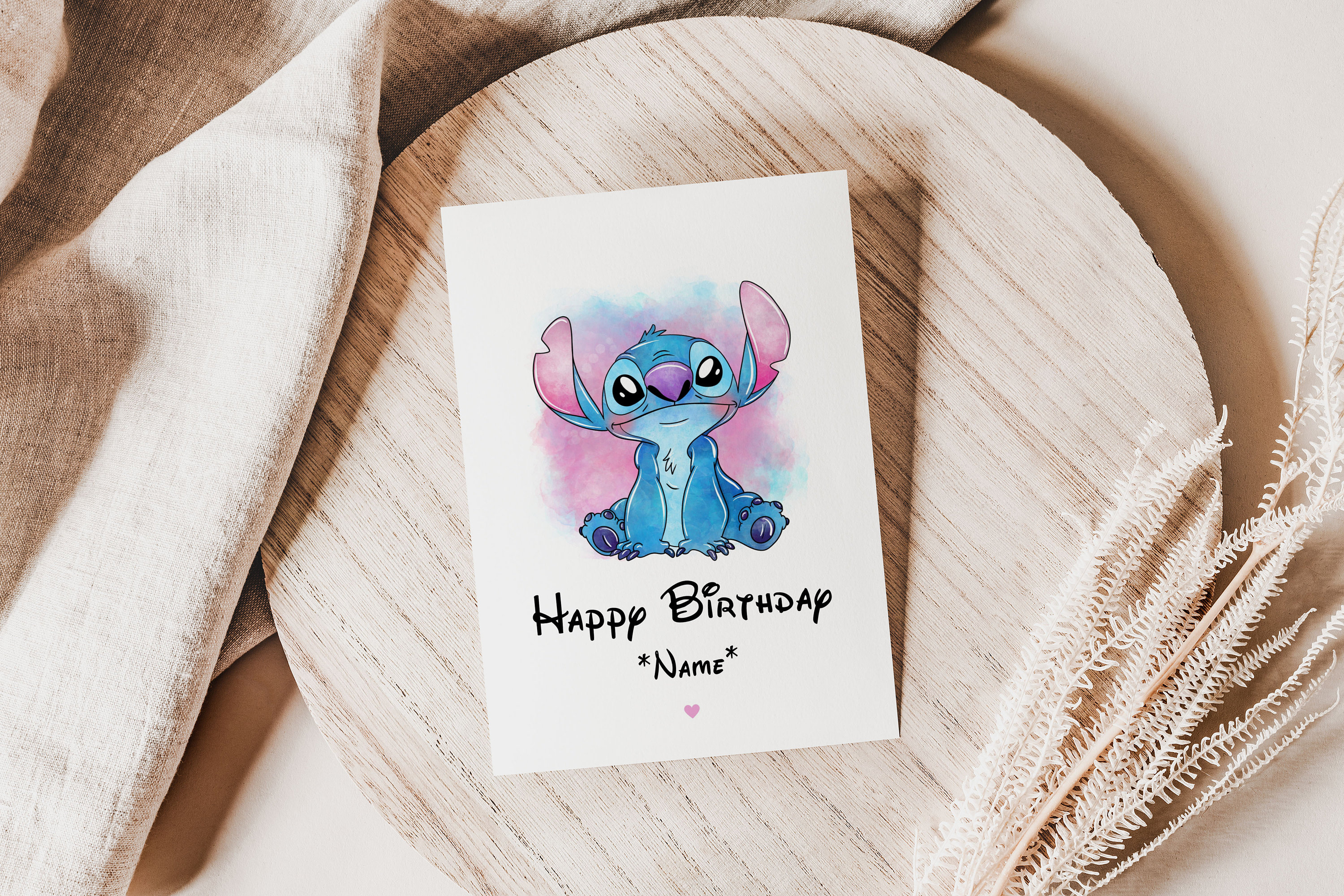 Editable Happy Birthday Stitch Card Personalised Stitch Birthday Party ...