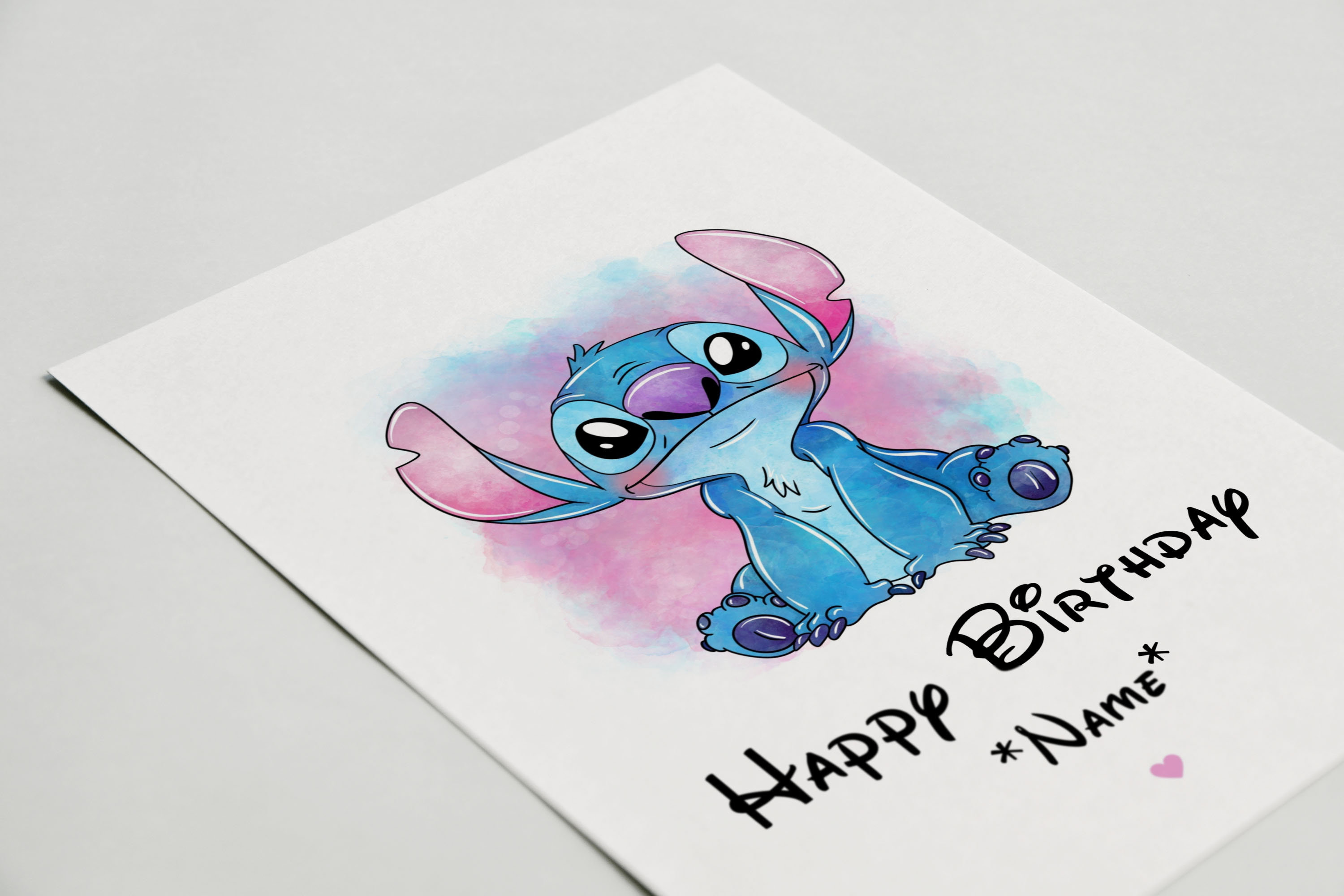 Editable Happy Birthday Stitch Card Personalised Stitch Birthday Party ...