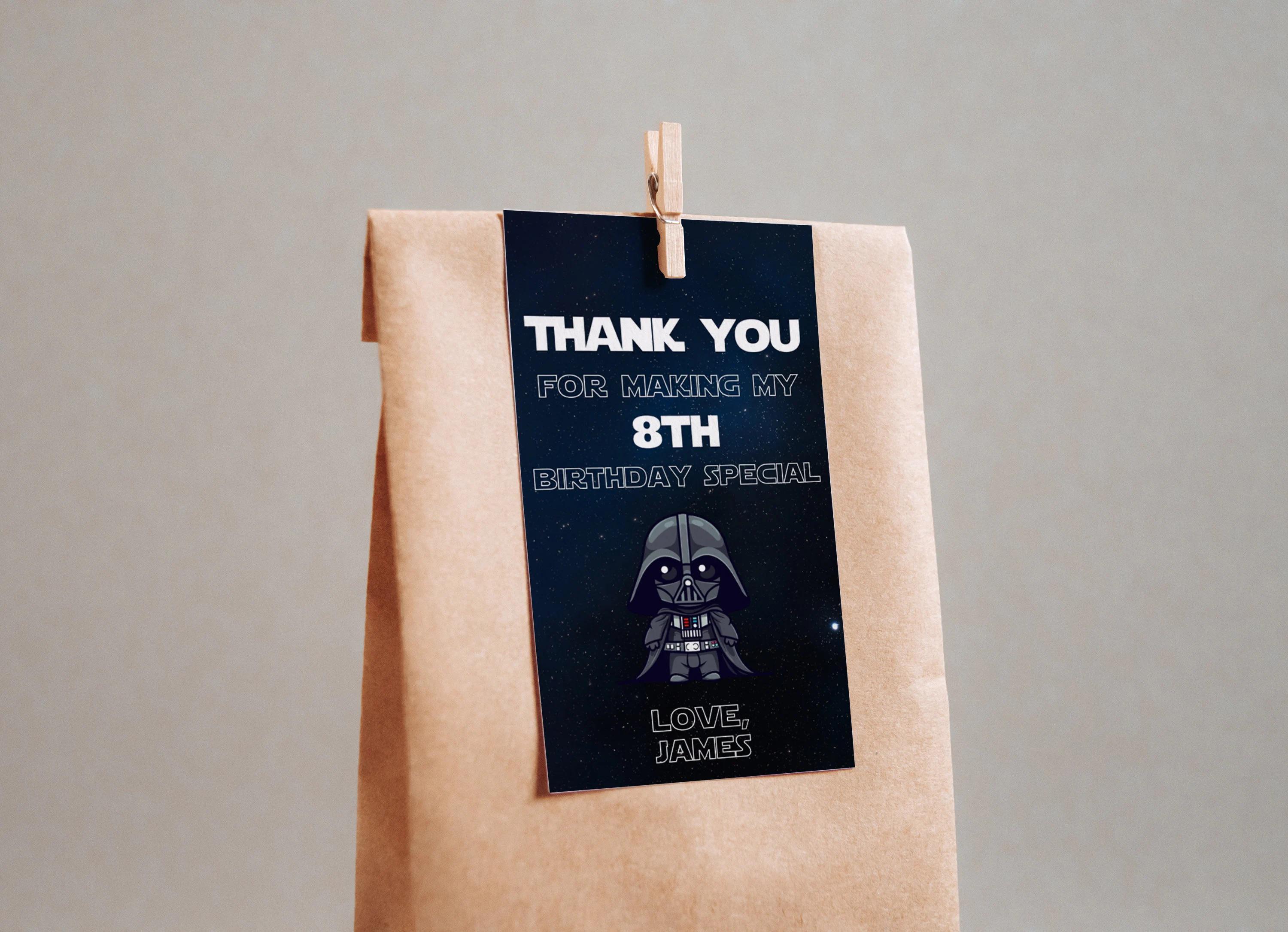 Editable Star War Birthday Gift Tags Template Printable Birthday Party ...