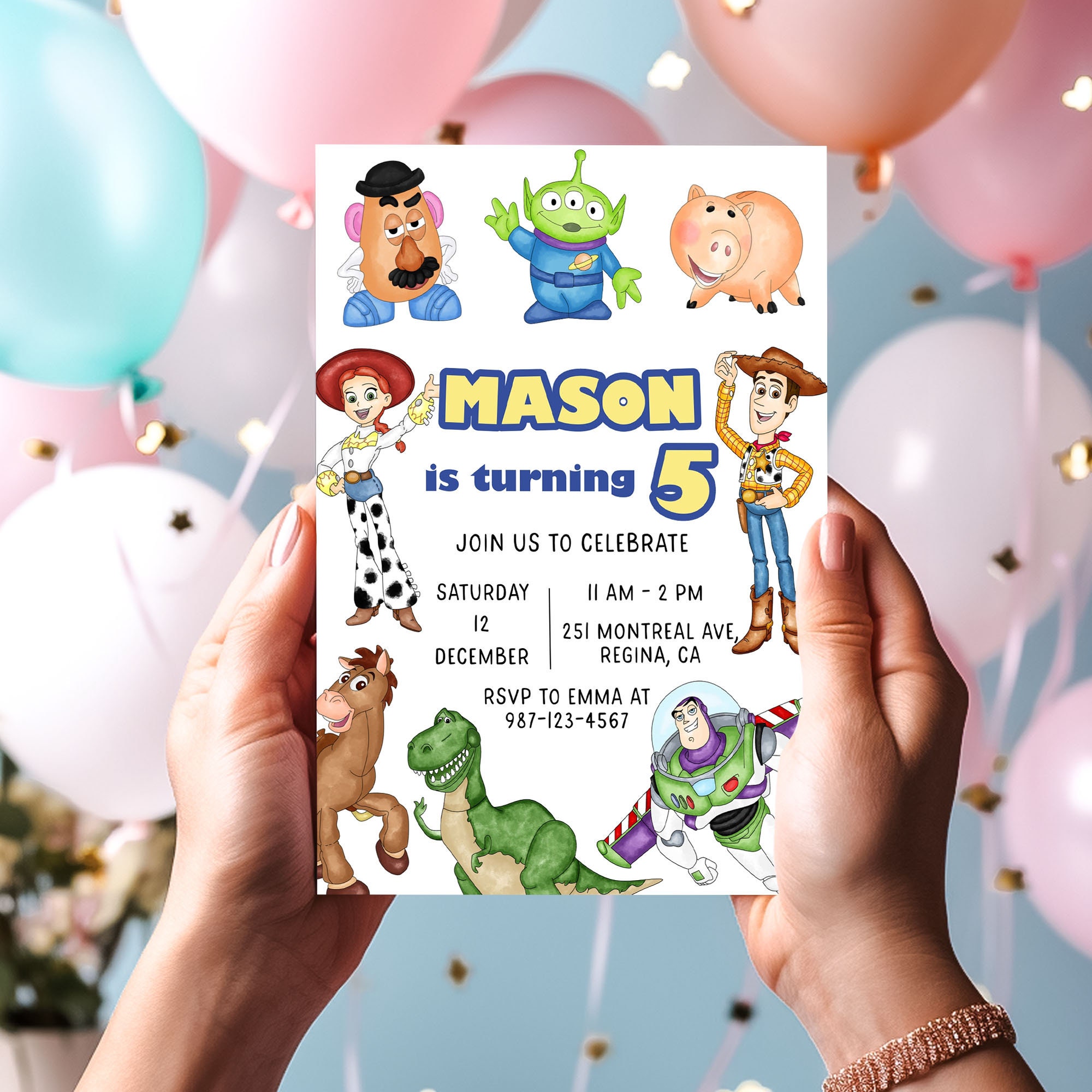Editable Toy Story Birthday Invitation Template Toy Story Invitation ...