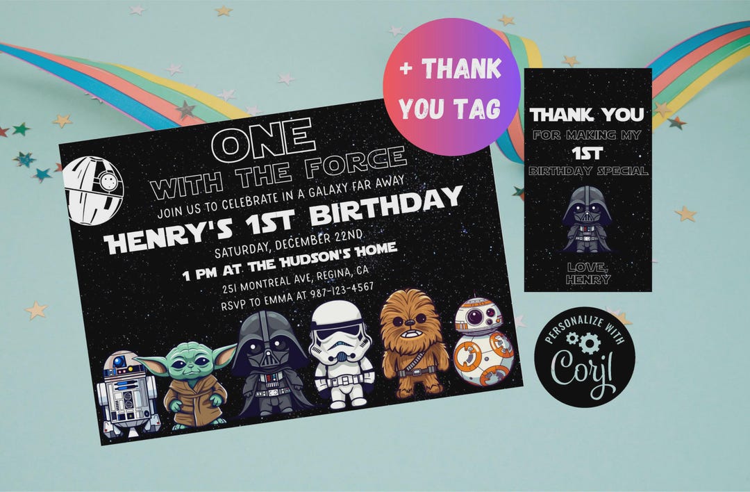 Editable Star War Birthday Invitation Template Printable Birthday Party ...