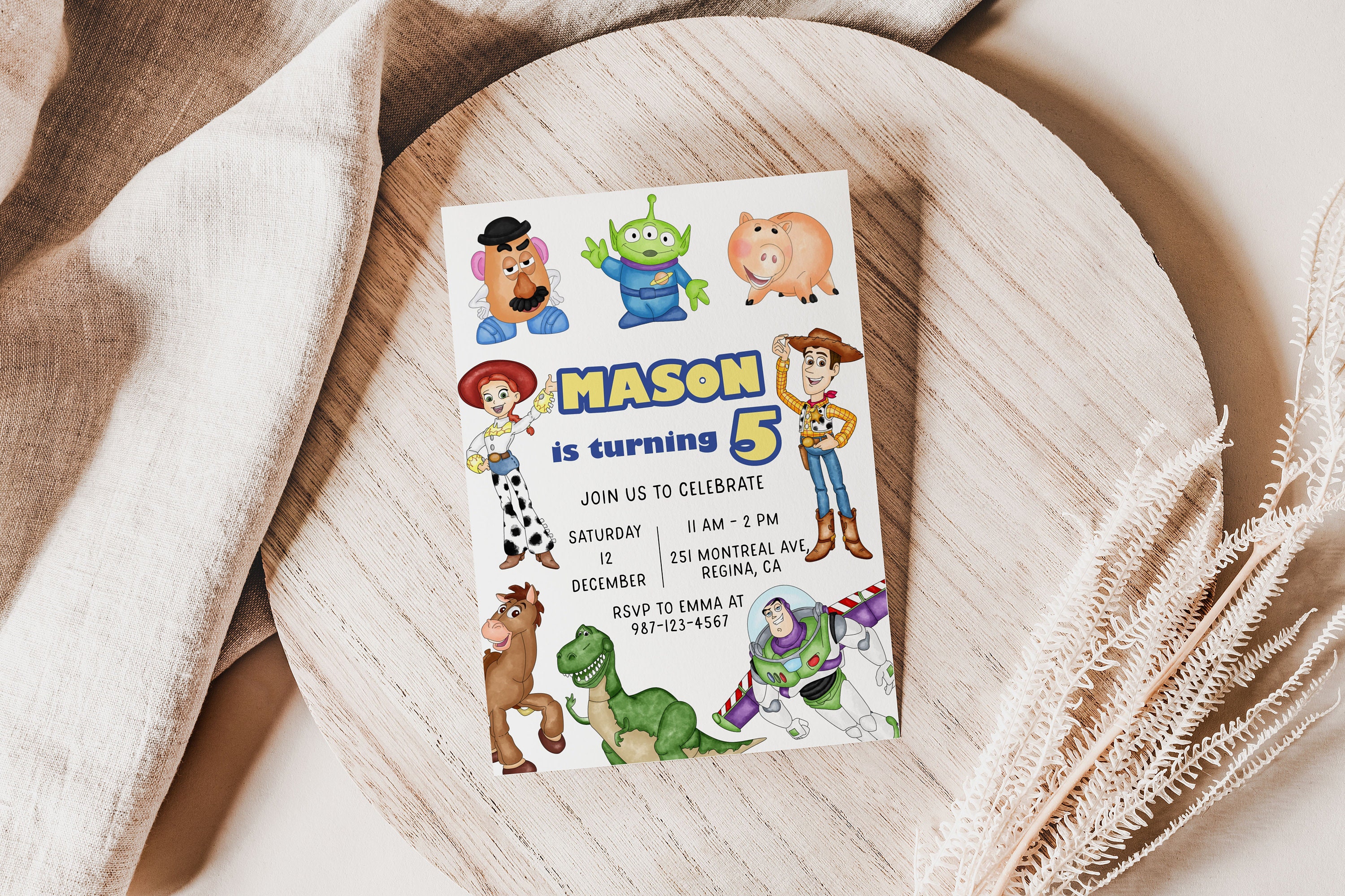 Editable Toy Story Birthday Invitation Template Toy Story Invitation ...