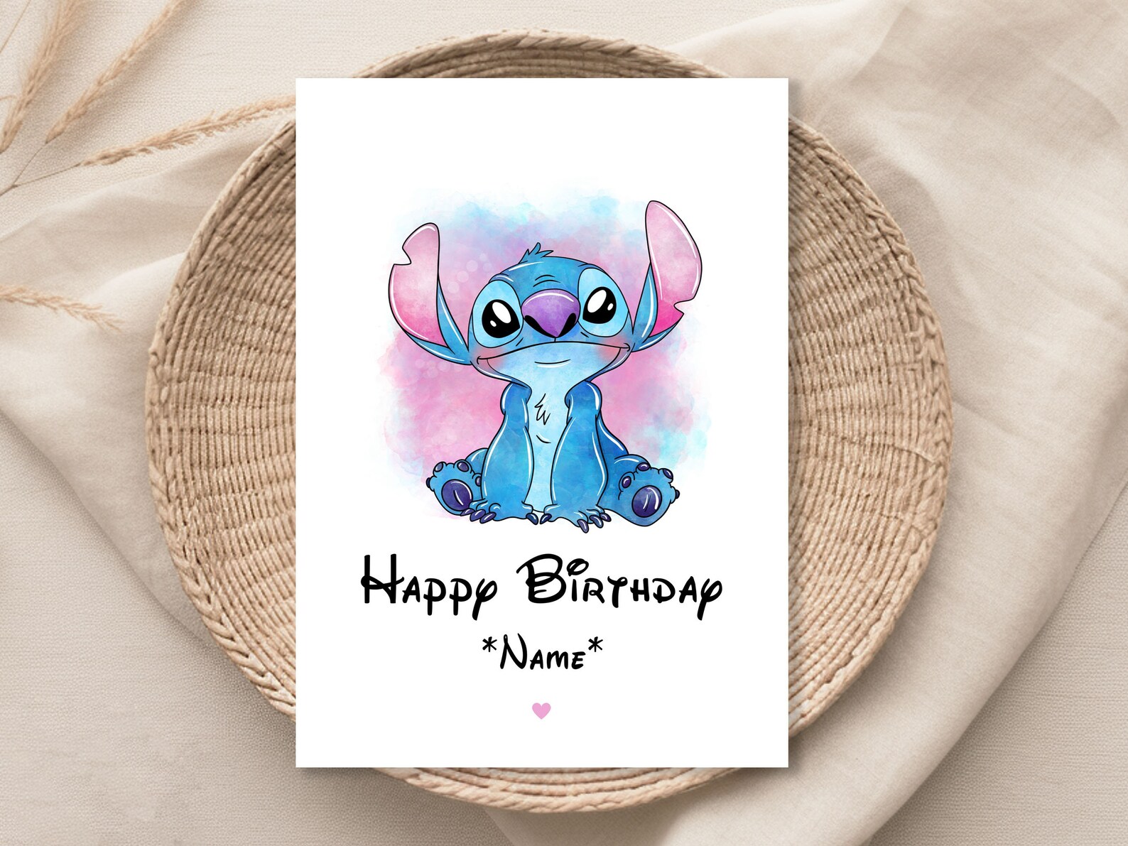 Editable Happy Birthday Stitch Card Personalised Stitch Birthday Party ...