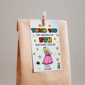 Editable Mario Bros Thank You Tag Super Mario Birthday Gift Tag Super ...