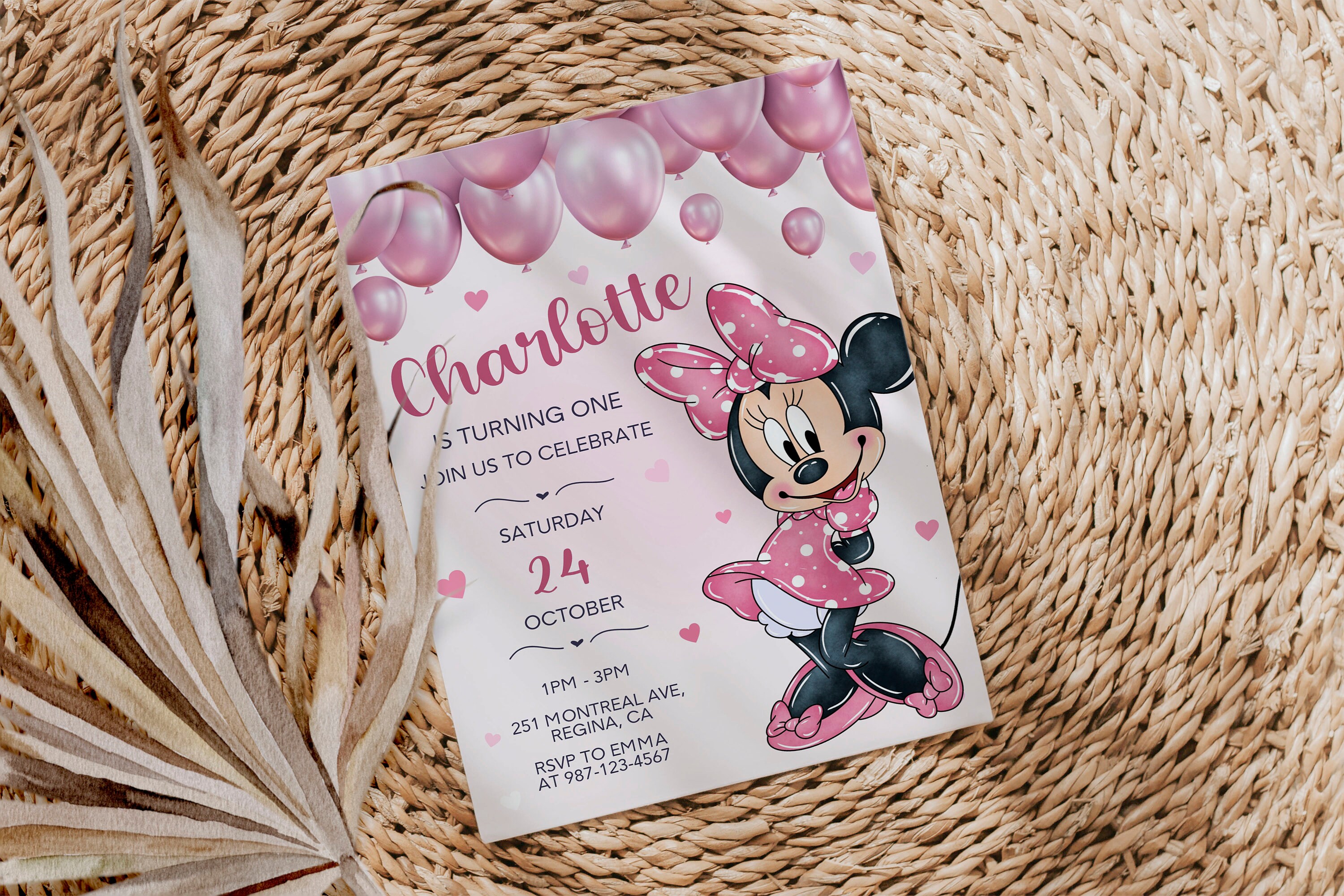 Editable Minnie Birthday Invitation Inspired Invite Any Age Digital 5x7 ...