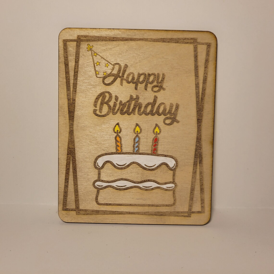 Wooden Birthday Card Laser Cut Birthday Engraved Birthday Card Wooden ...