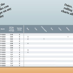 365 Day Alcohol Tracker Spreadsheet: Personal Wellness (google Sheets ...