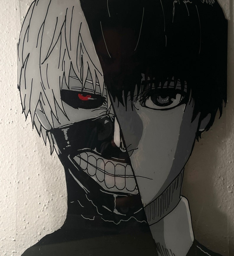 Ken Kaneki Glass Painting - Etsy