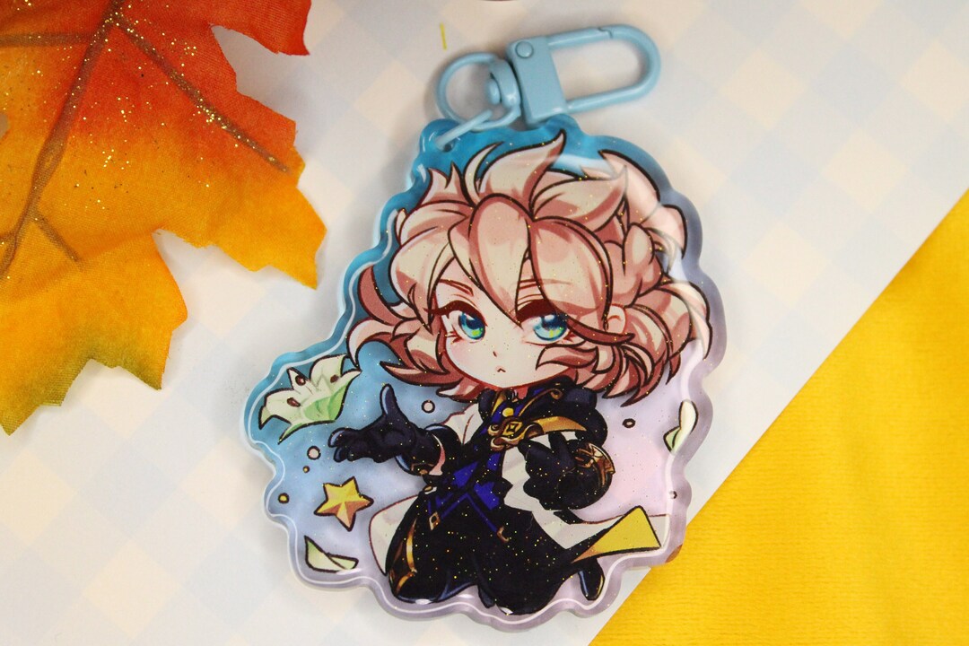 Albedo Keychain Genshin Impact Acrylic Charm - Etsy