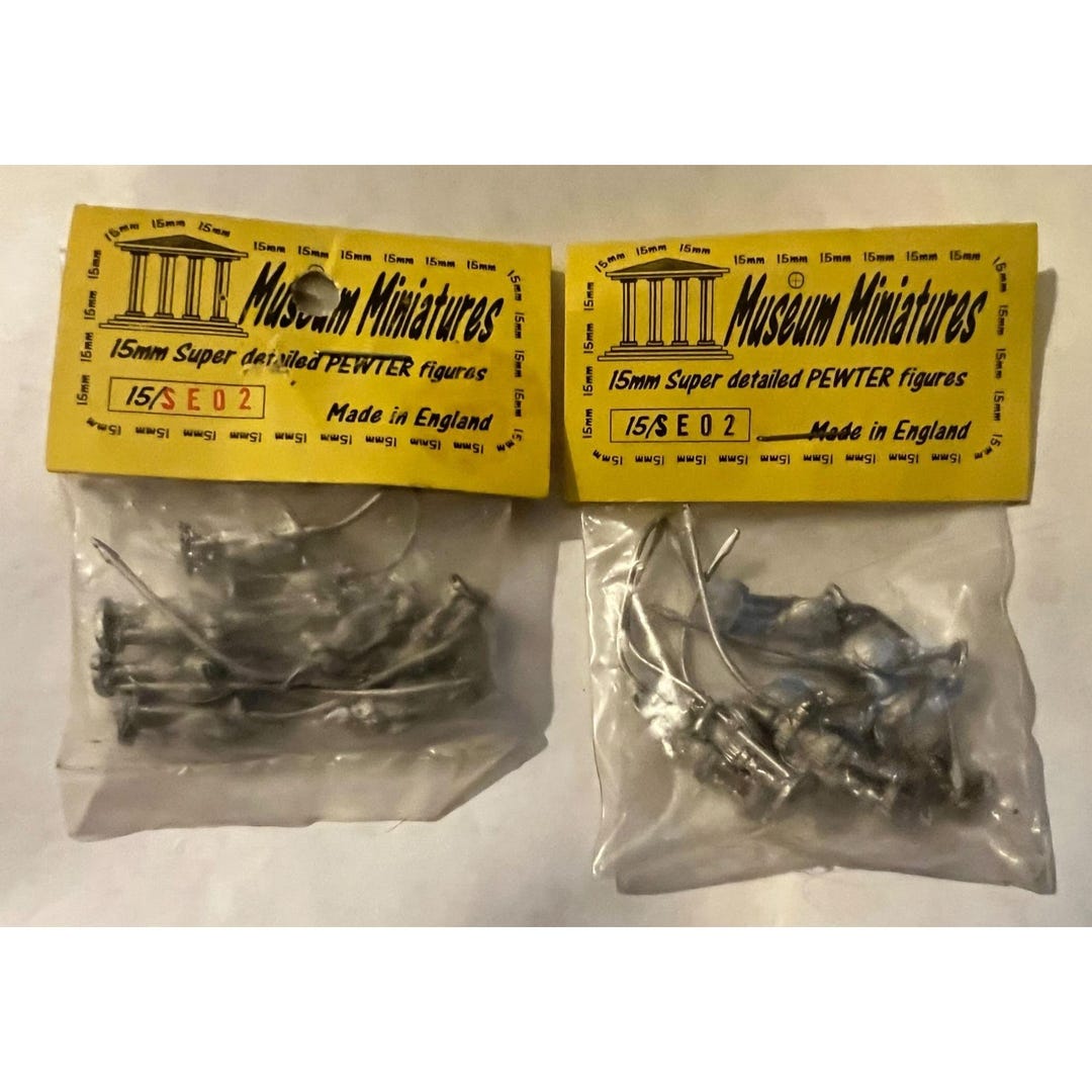 TWO (2) Vintage Museum Miniatures 15mm Detailed Pewter Packs SE02 Made ...