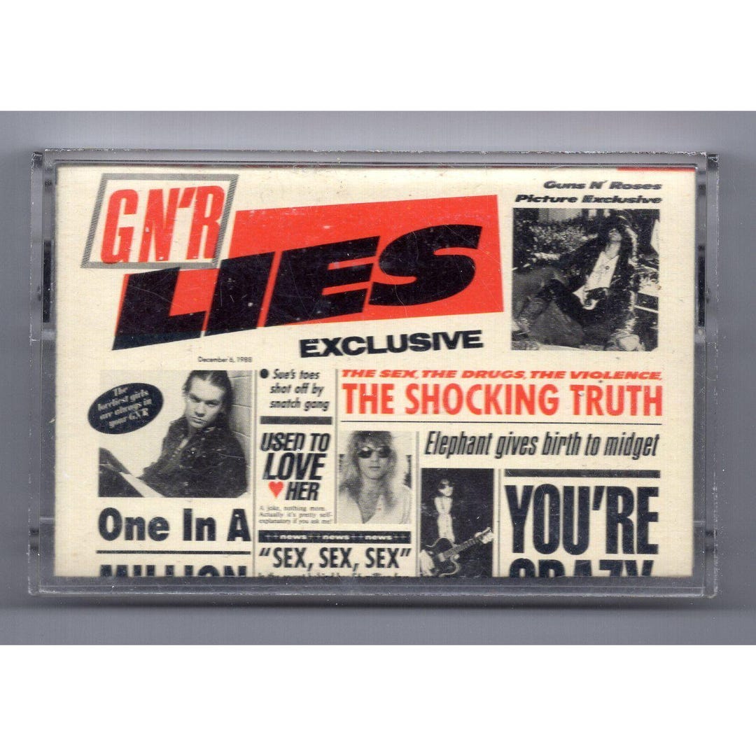 Guns N Roses Gnr Lies Cassette Tape 1986 Geffen Rock Album Exclusive