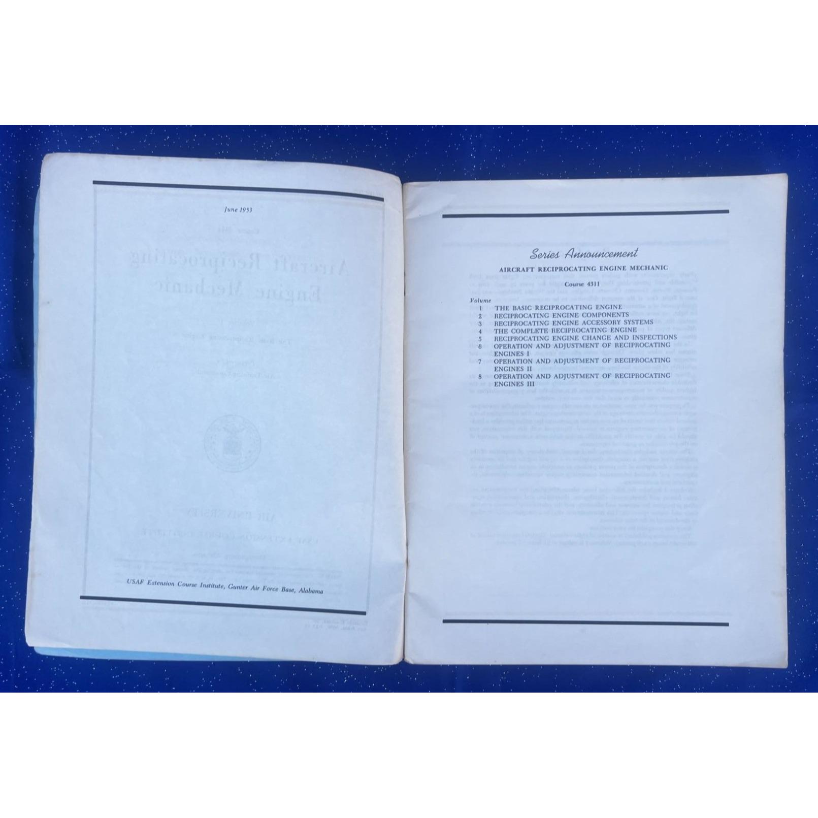 1953 USAF Aircraft Reciprocating Engine Mechanic Manual | Volume 1 - Etsy