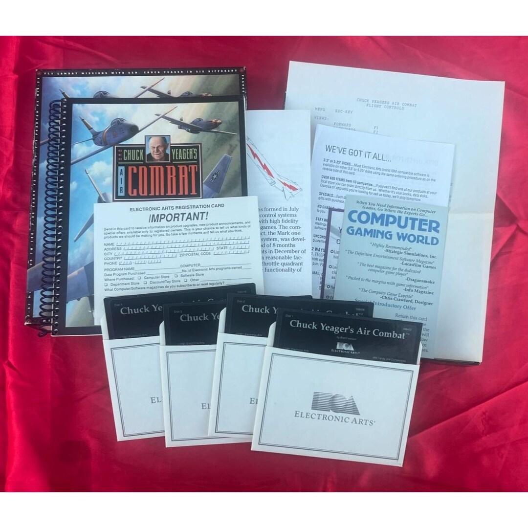 Chuck Yeager’s Air Combat PC Game 1991 EA Ibm/tandy New Open Box ...