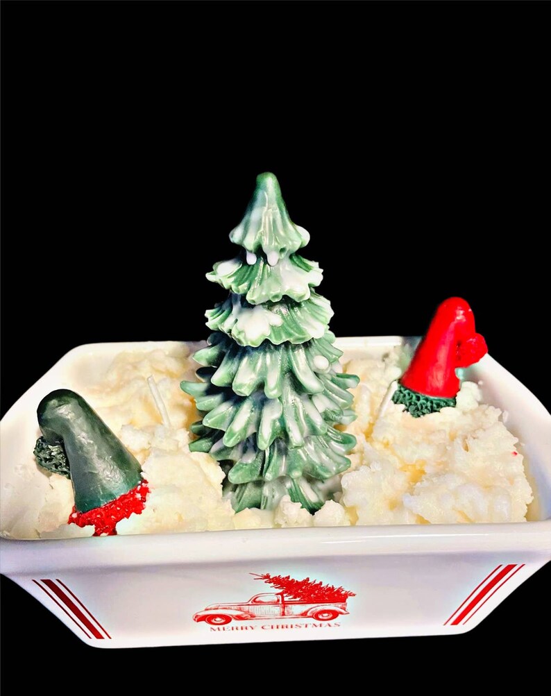 Large 2 Wick Christmas Tree Bakery Loaf Candle - Etsy