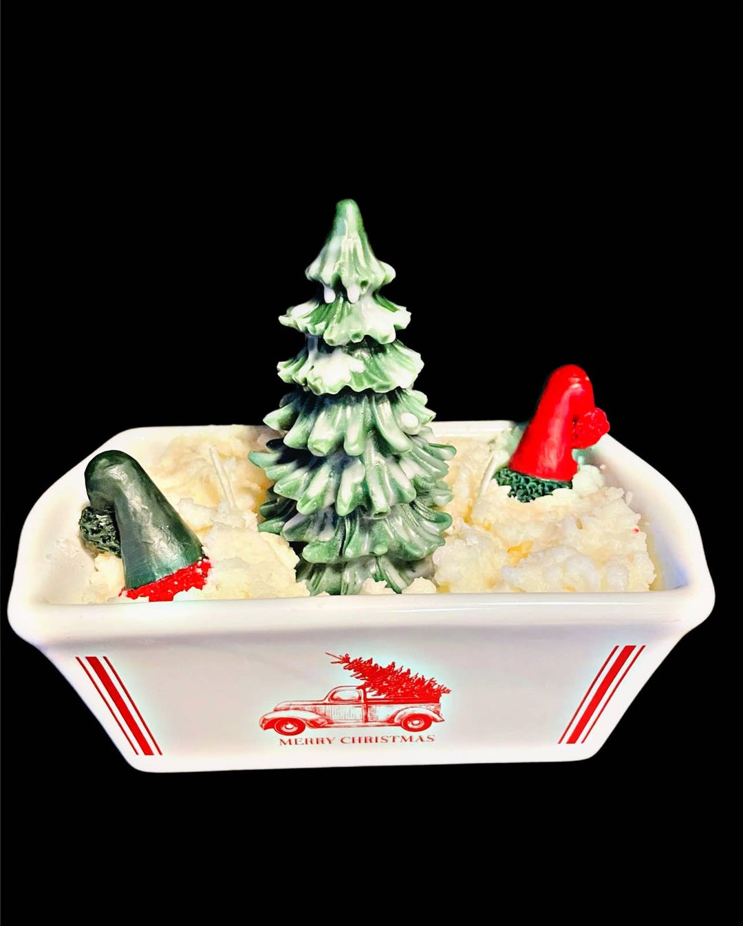 Large 2 Wick Christmas Tree Bakery Loaf Candle - Etsy