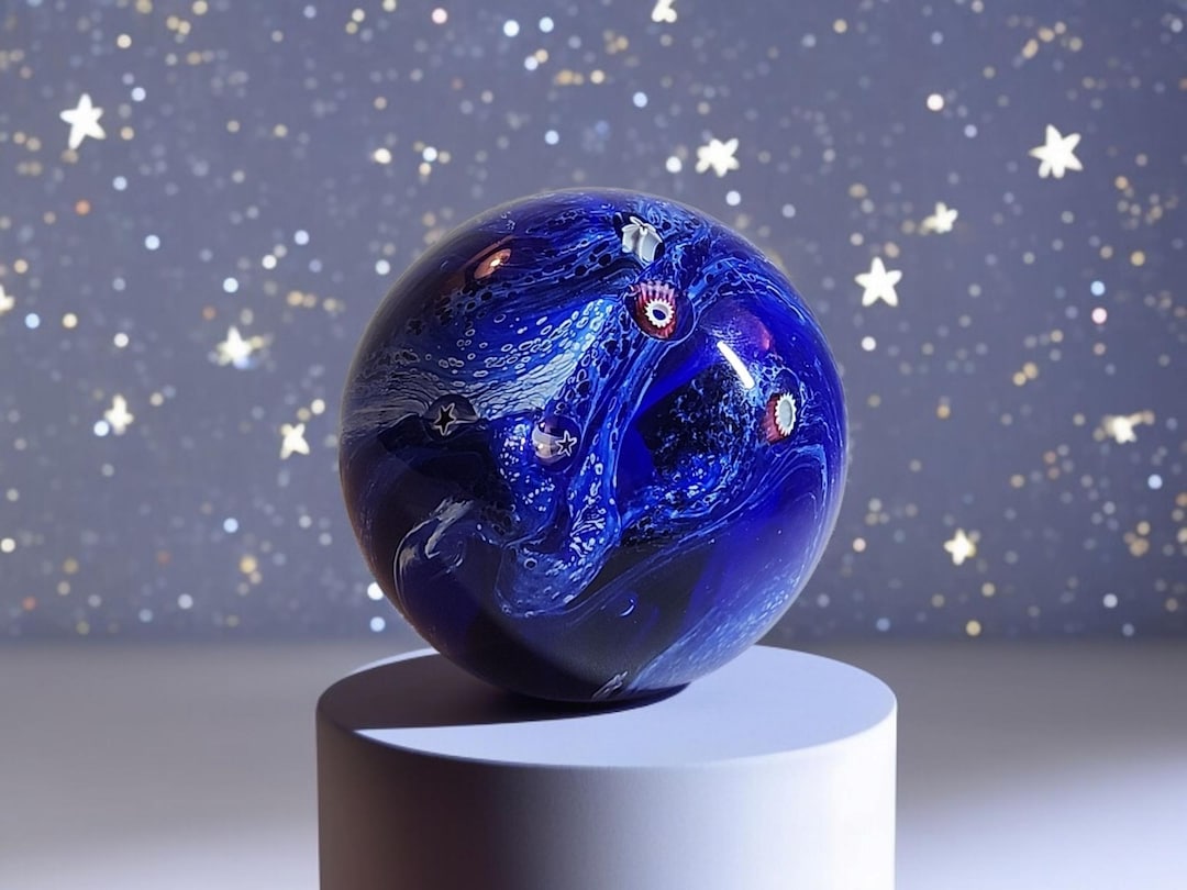 Vintage Glass Eye Studio Paperweight Art Glass Millefiore Stars and ...