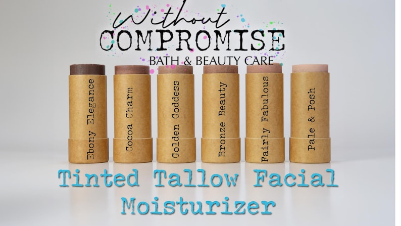 Tinted Tallow Facial Moisturizer | Kaolin Clay & Emu Oil, Light ...