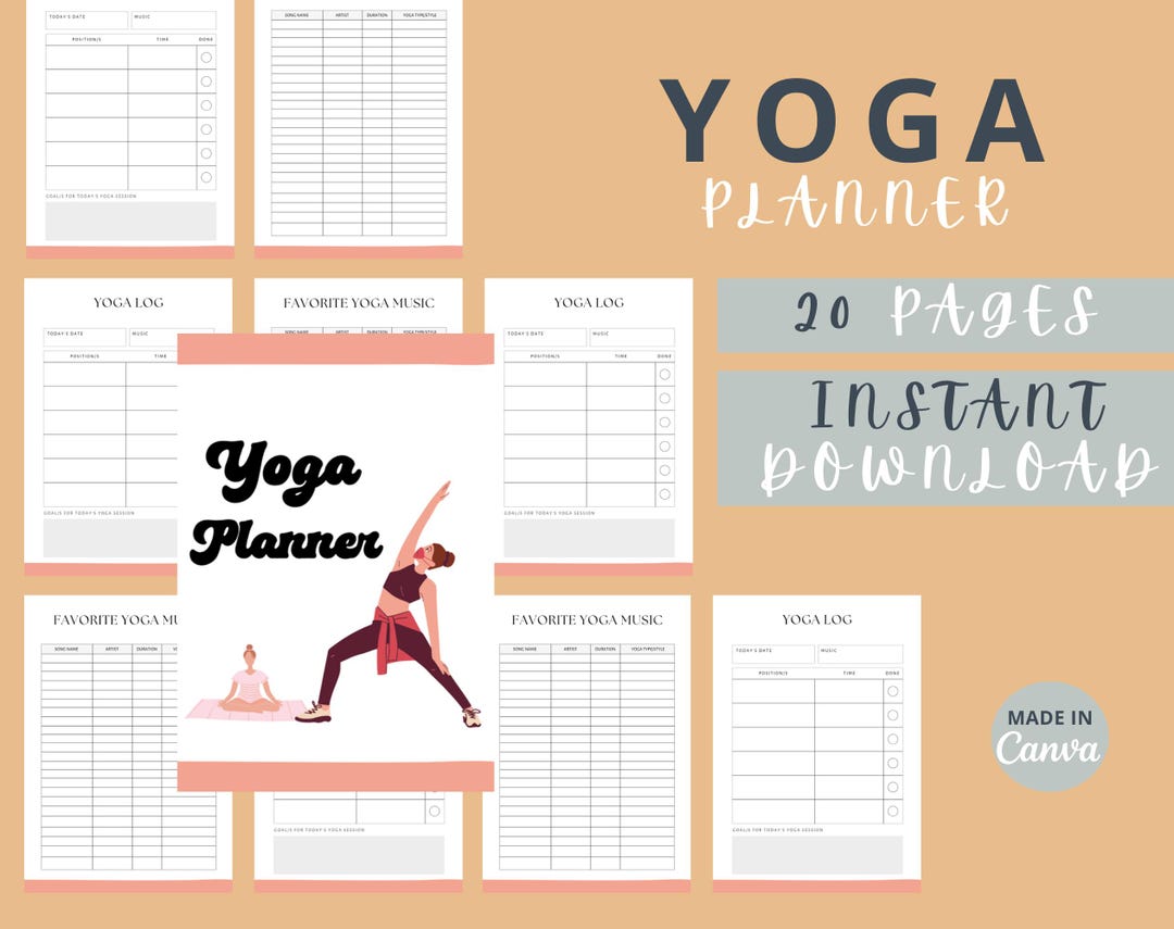Printable Yoga Planner,yoga Instructors,yoga Poses Routine,yoga Journal ...