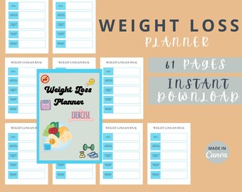 WEIGHT LOSS JOURNAL Printable Planner / Tracker - Etsy