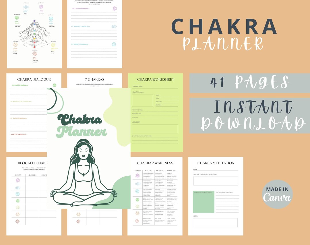 Printable Chakra Planner, Chakra Healing, Chakras Worksheet, Chakras ...