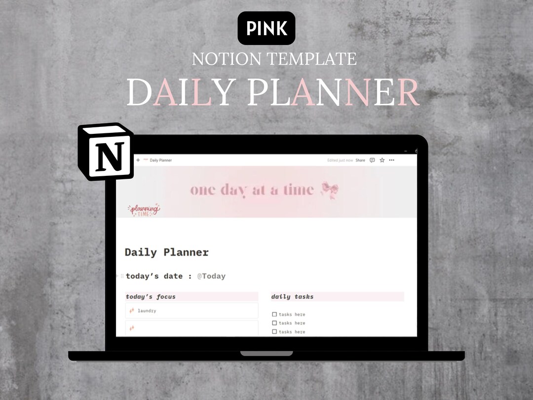Daily Planner Notion Template, Digital Daily Planner, Daily Goal ...