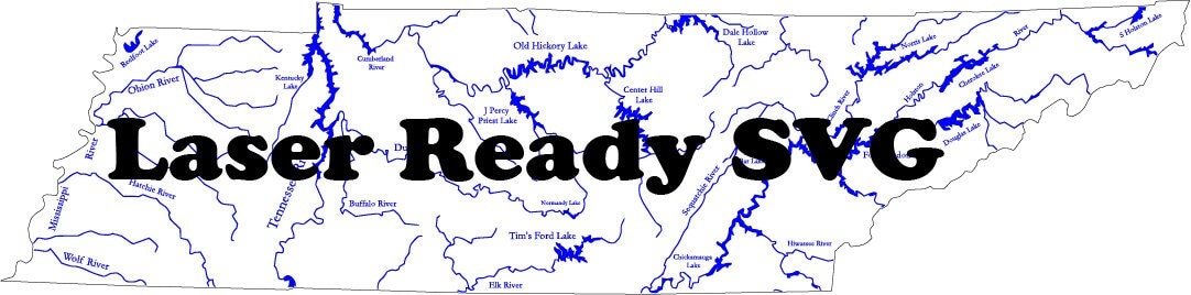 Tennessee Major Lakes and Rivers Laser-ready SVG - Etsy