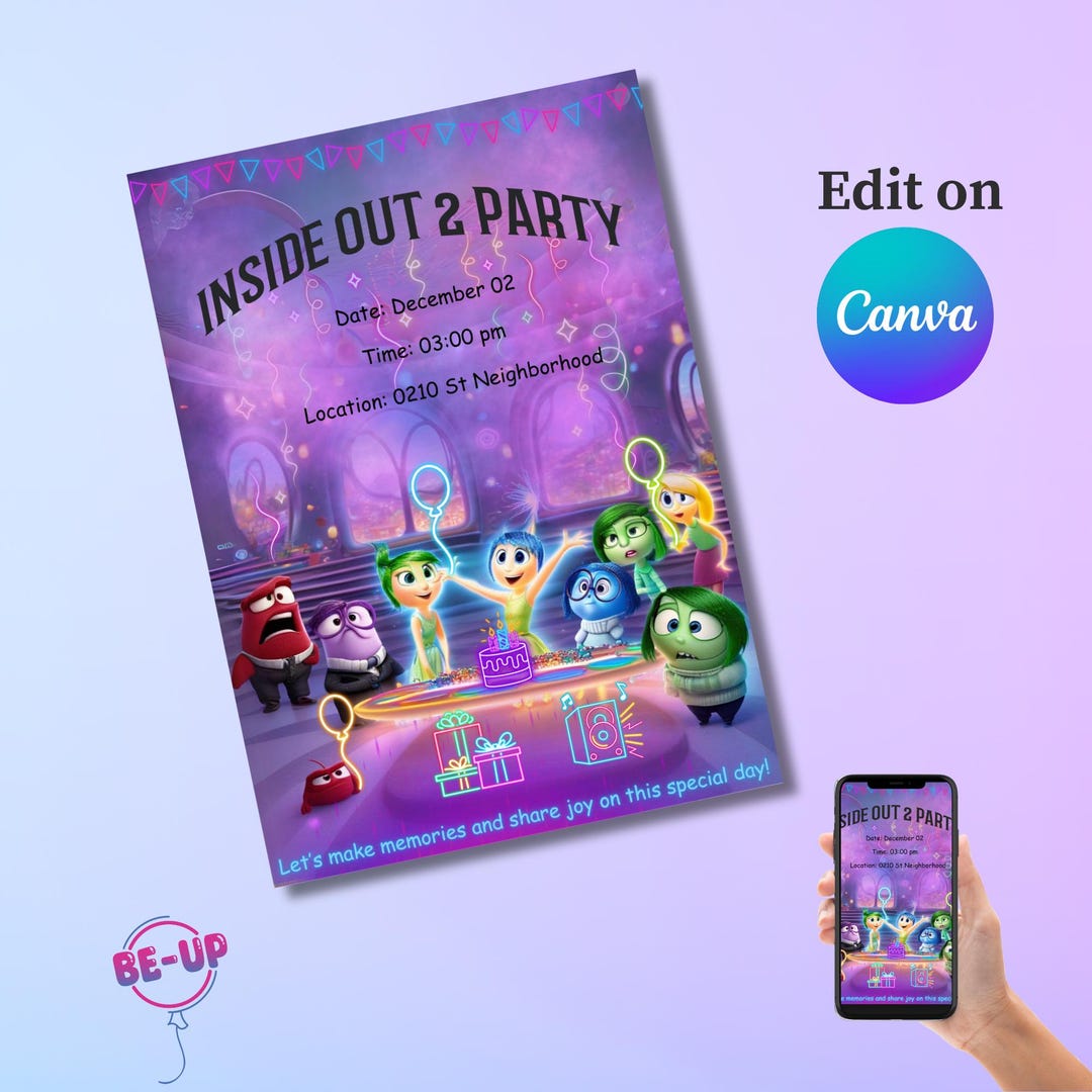 Celebrate With Emotions: Inside Out Birthday Invitation|invite to an ...