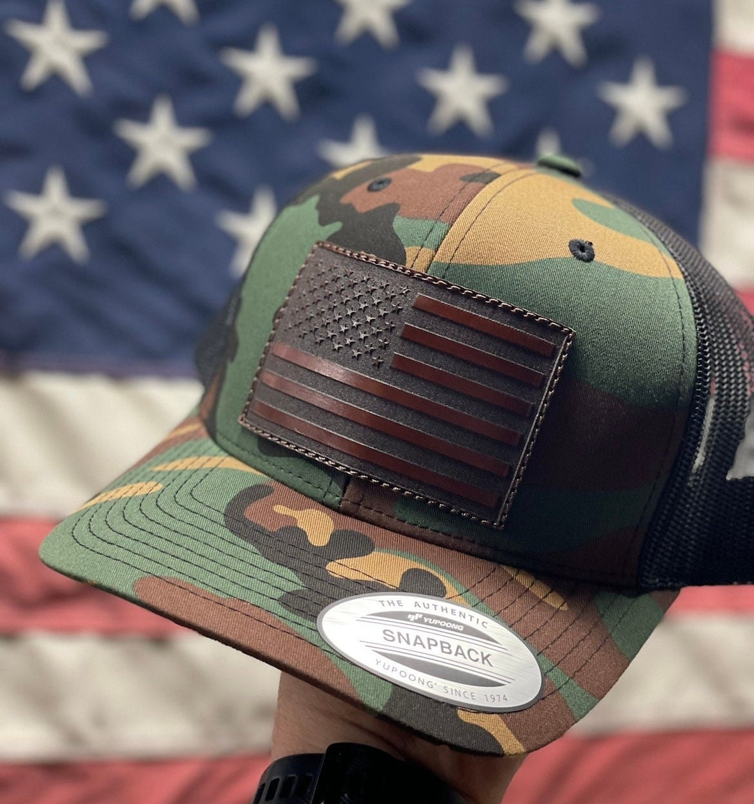 American Flag Leather Patch - Etsy