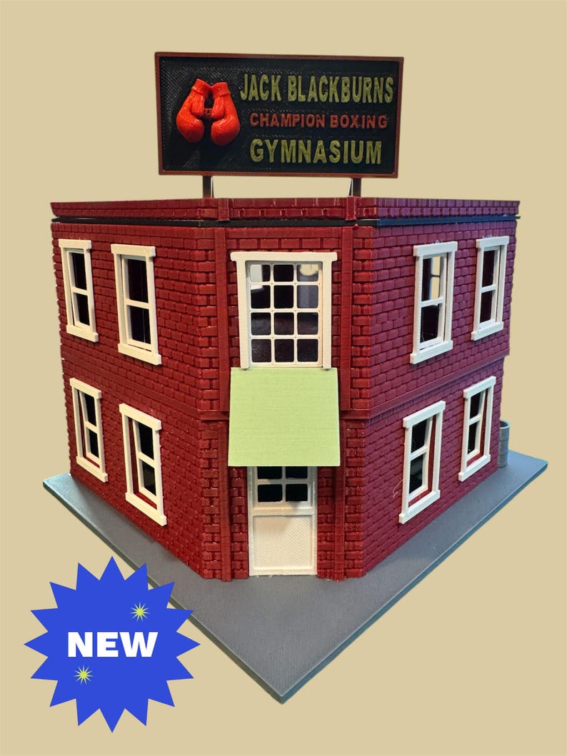 O Scale "boxing Gym" Corner Building W/accessories KIT - Etsy