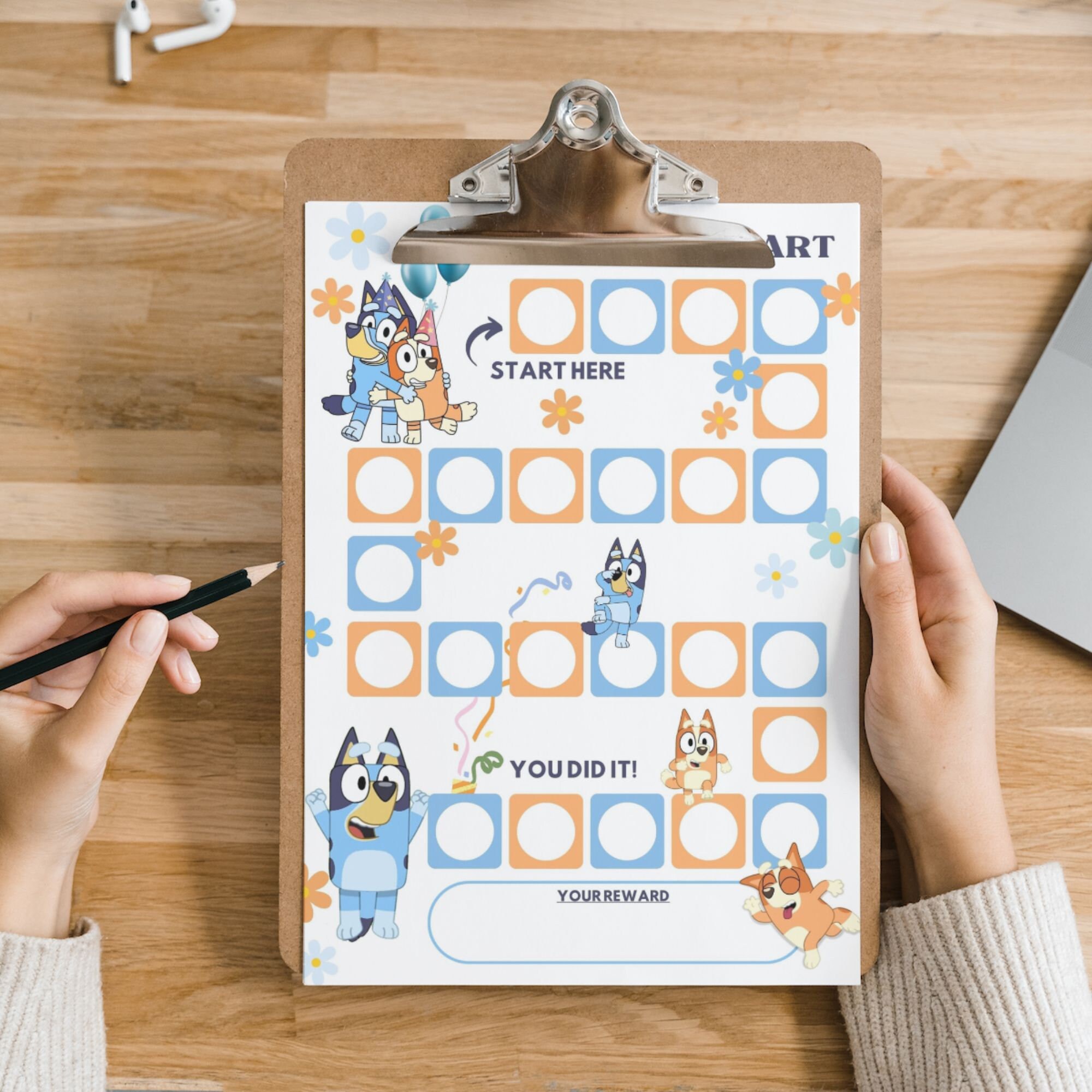 BLUEY Reward Chart Printable Bluey Behavior Chart Daily - Etsy