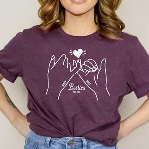 Personalized Besties Shirt, Besties Since Year T-shirt, Best Friends ...