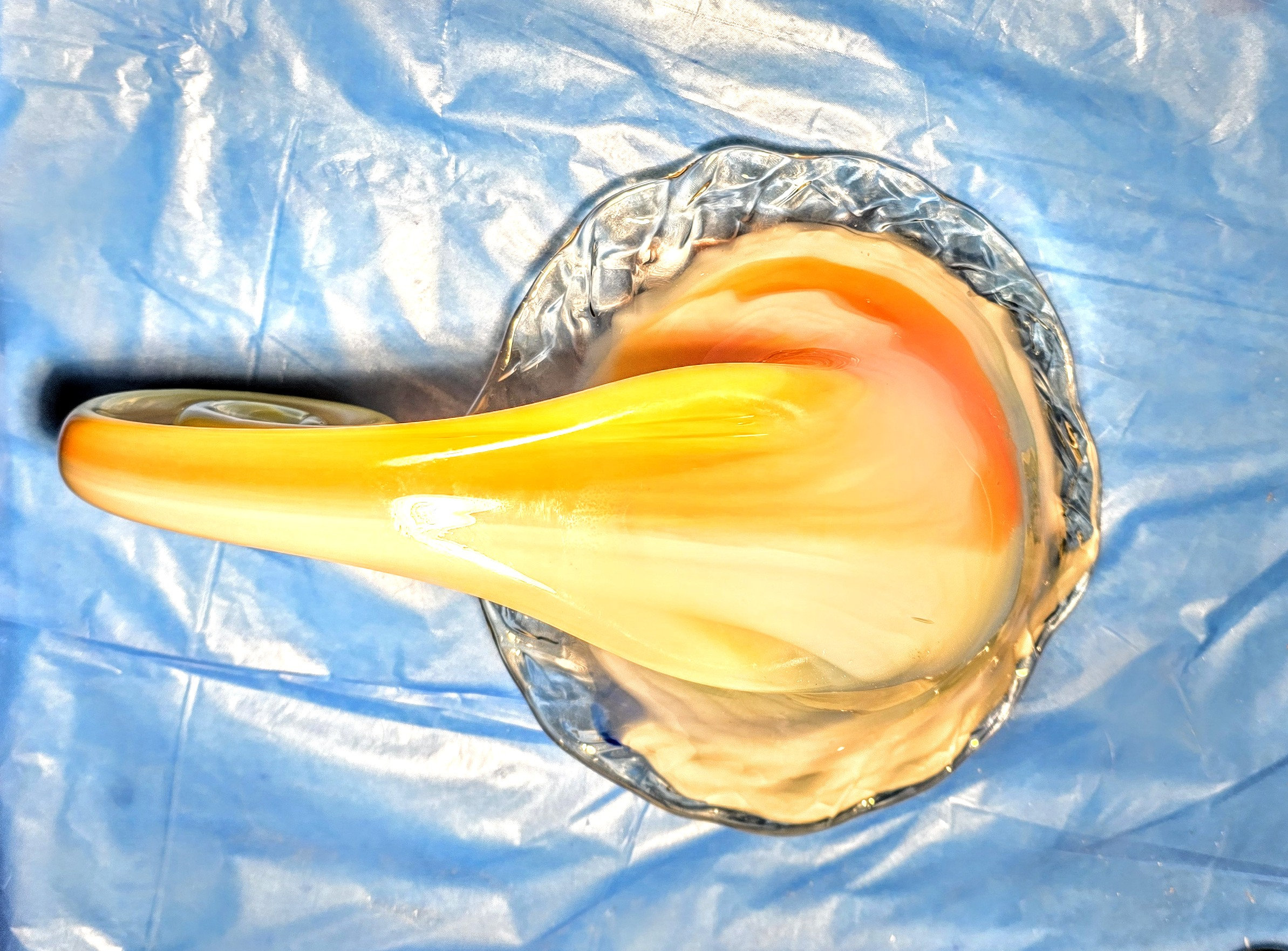 Vintage Vibrant Colored Hand Blown Glass Cornucopia Dish - Etsy