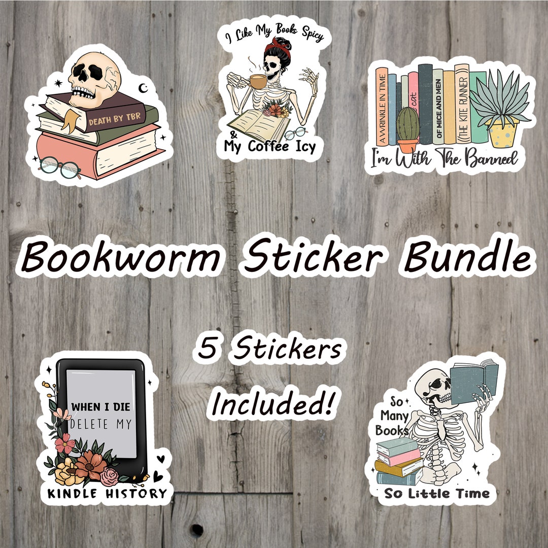 Bookworm Sticker Bundle - Etsy