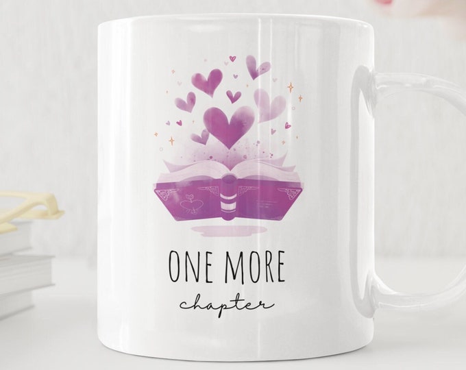 BOOK LOVER MUG One More Chapter Mug Bookworm Coffee Mug Reading Lover ...