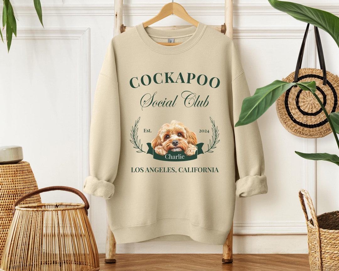 Cockapoo Sweatshirt, Custom Cockapoo Social Club Sweatshirt, Cockapoo ...