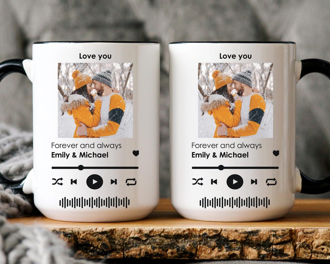 Custom Photo Music Mug, Personalized Photo Valentines for Him, Music ...