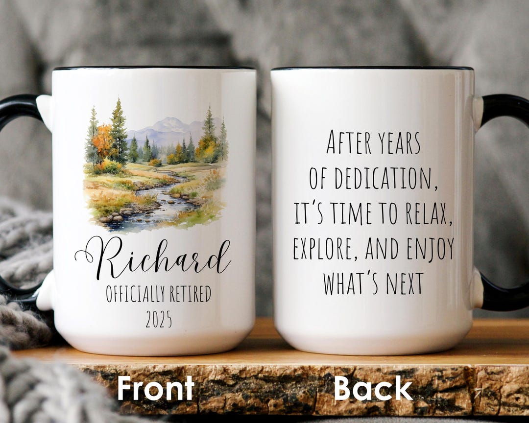 Custom Retired Coffee Mug for Men, Personalized Gift for Boss, Coworker ...