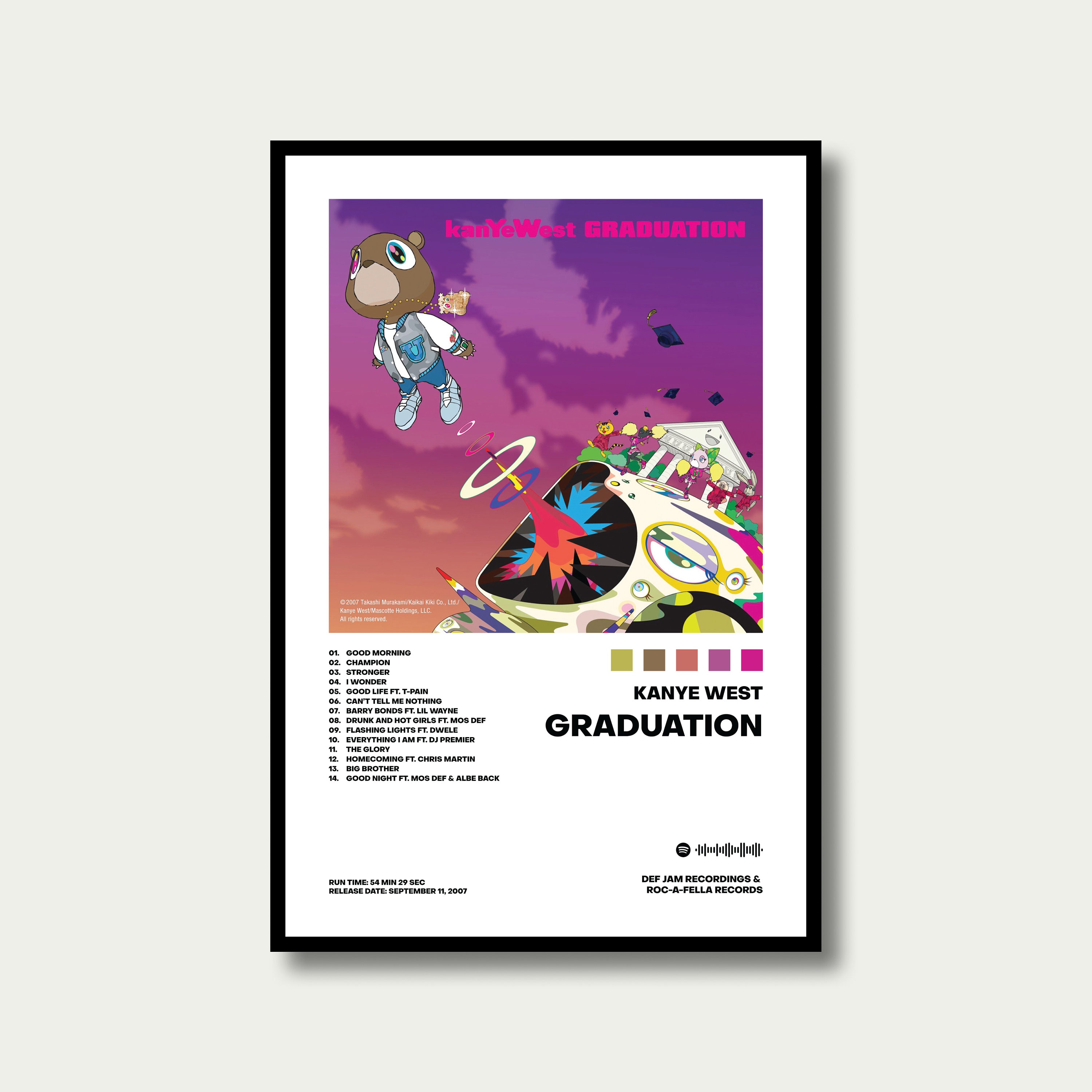 Kanye West Graduation Poster, Hypebeast Decor, Wall Decor, Custom Album ...