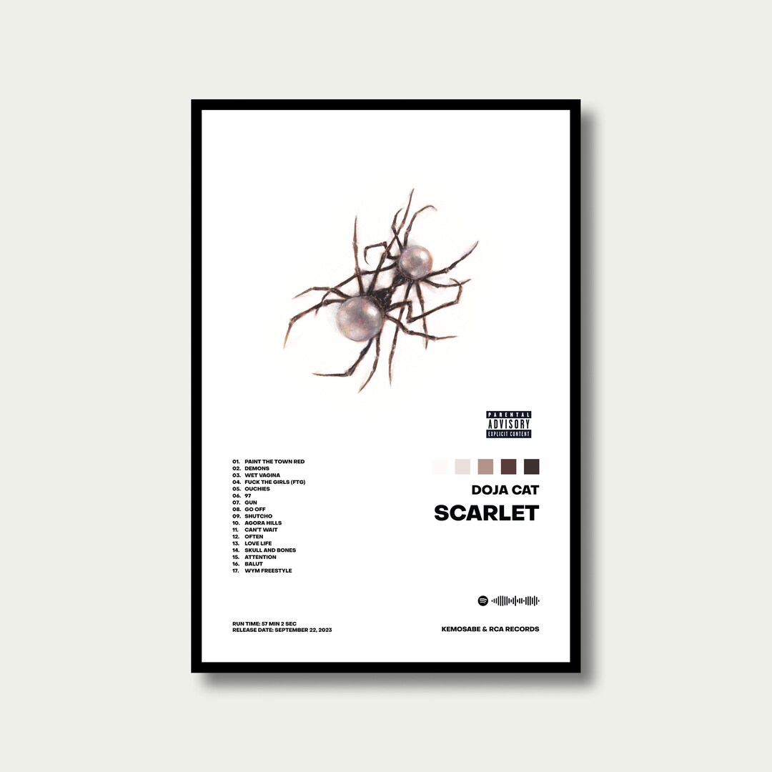 Doja Cat Scarlet Her Poster, Hypebeast Decor, Wall Decor, Custom Album ...
