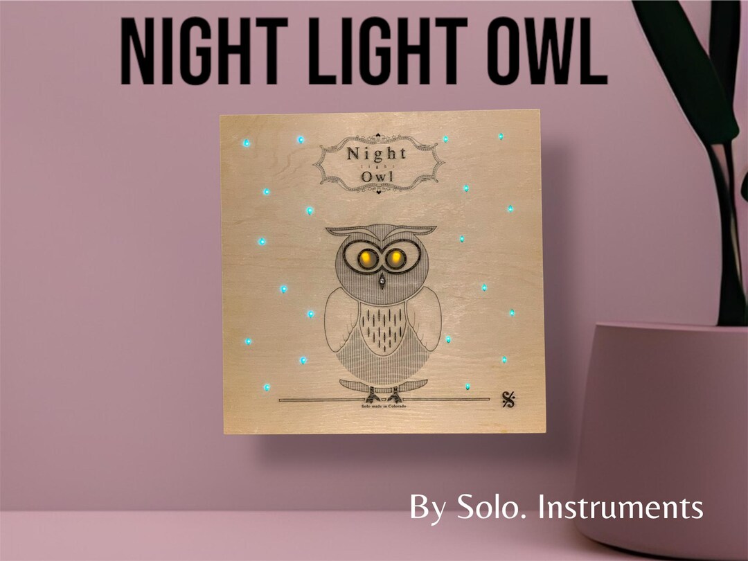 Night Light Owl - Battery Powered Night Light - Wood Wall Art - Solo ...
