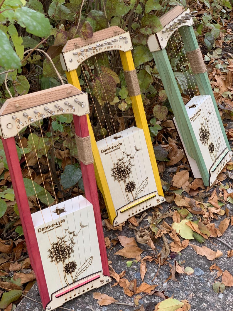 Electric 7 String Lyre Harp (red) - the "dand-e-lyre" - Solo. Made in ...