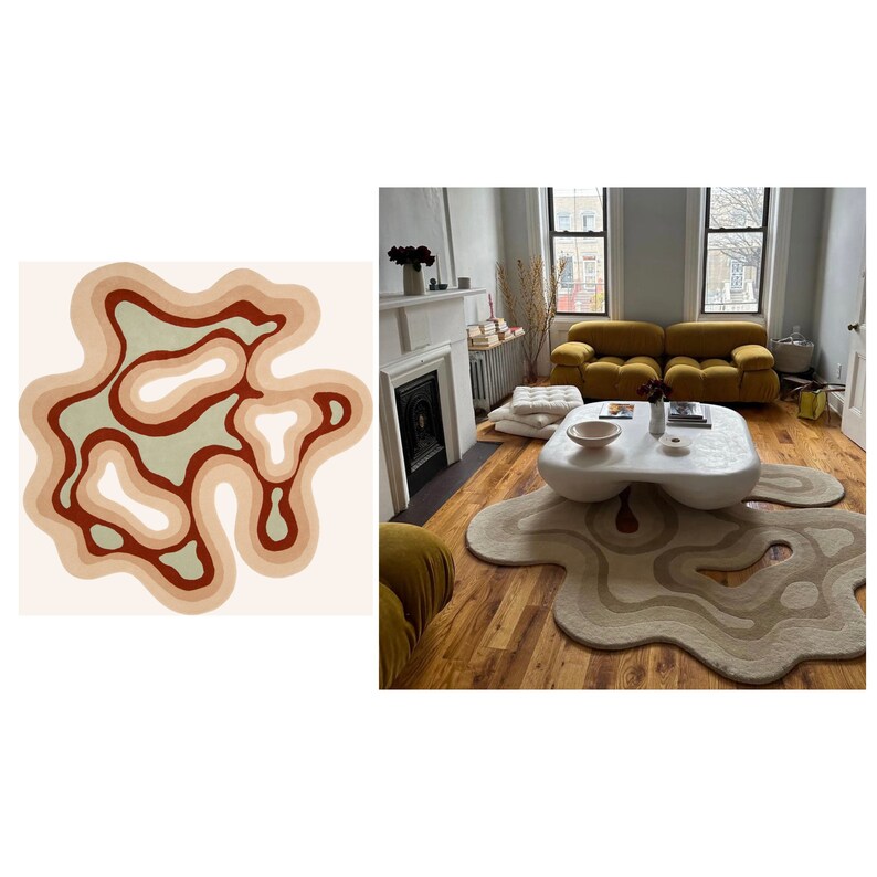 Modern irregular Rug get Jute Rug Free tufted Rug 5x7 area 8x10 Rug ...