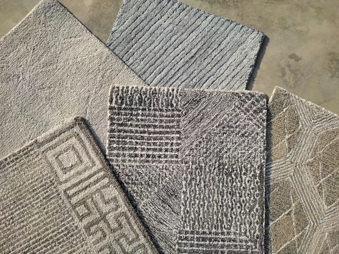 Grey Tuft Area Rug , Hand Tufted Rug, 12x15 12x14 10x14 9x12 9x11 8x10 ...