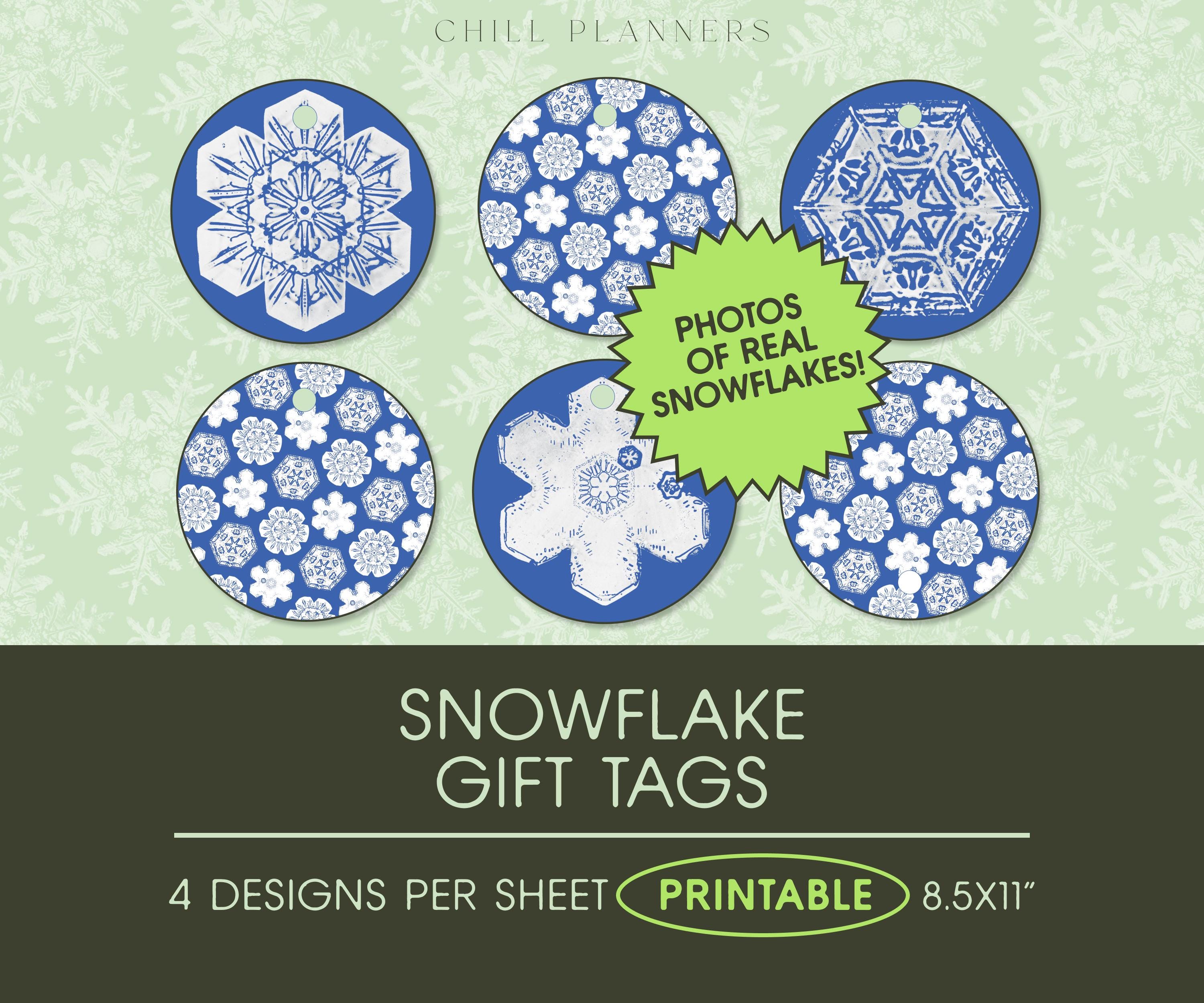 Snowflake Christmas Gift Tags Printable | Instant Download | Minimal ...
