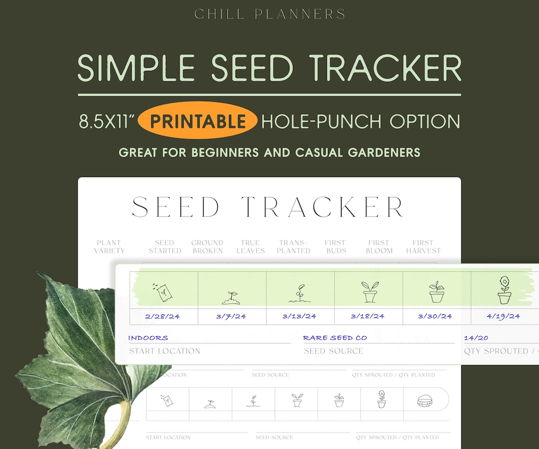 Easy Seed Tracker, Garden Planner Printable, Instant Download - Etsy