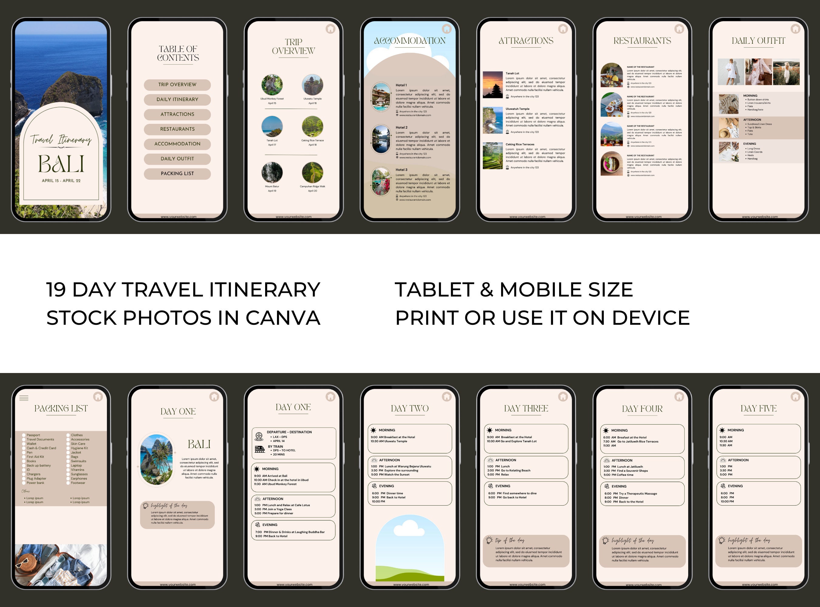 Editable Travel Itinerary Template Digital Travel Planner - Etsy