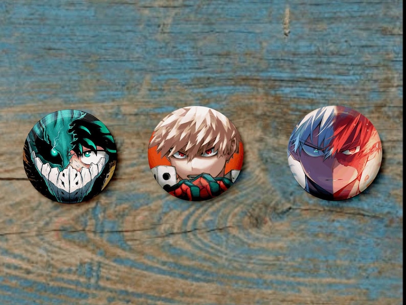 MHA Trio Pinback Buttons - Etsy