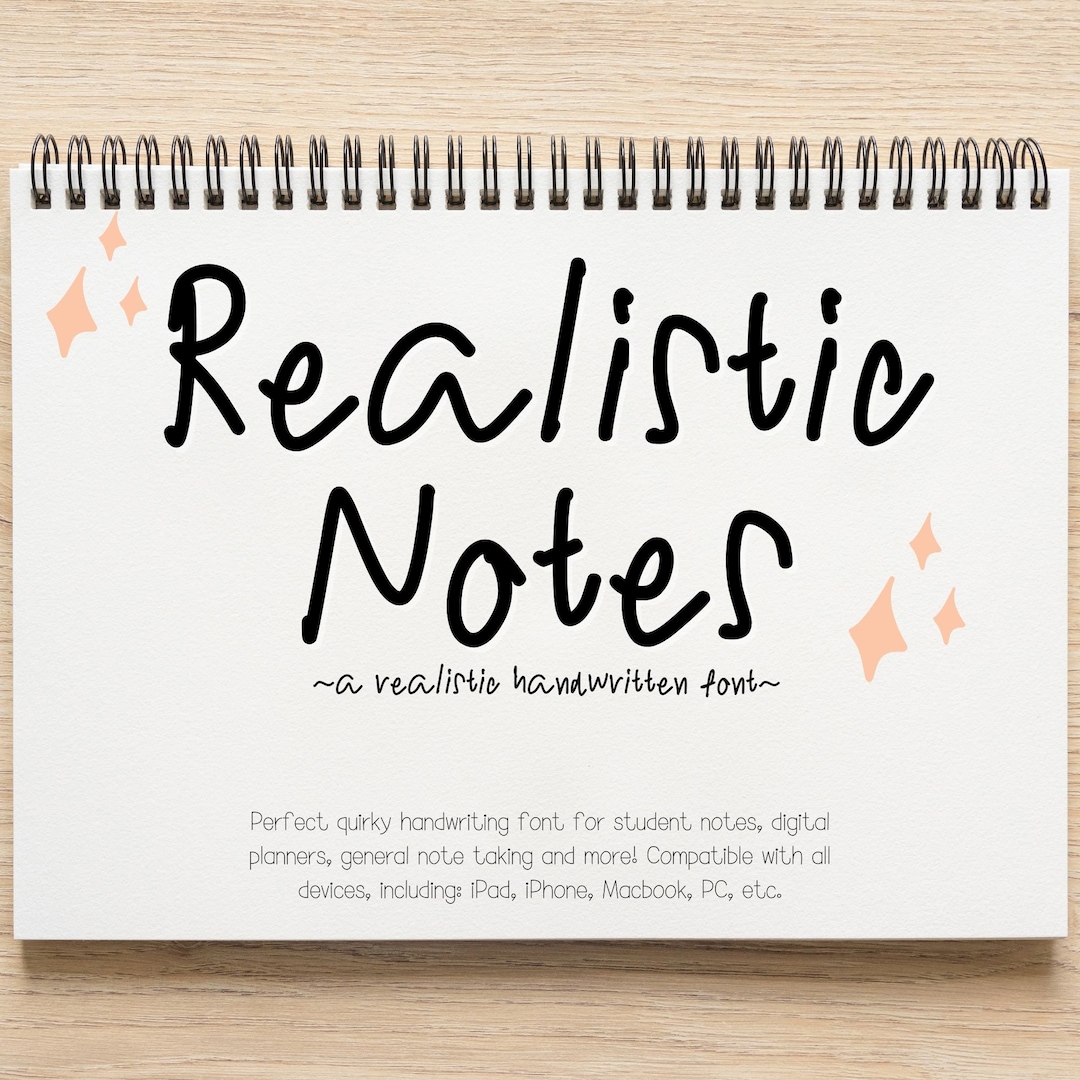 Realistic Handwritten Font for Realistic Notes and Student Note Taking ...