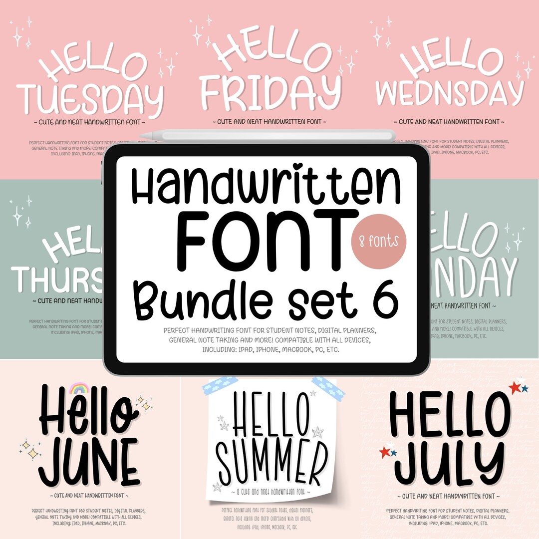 Handwritten Font Bundle Note Taking Font Neat Handwritten Font Digital ...