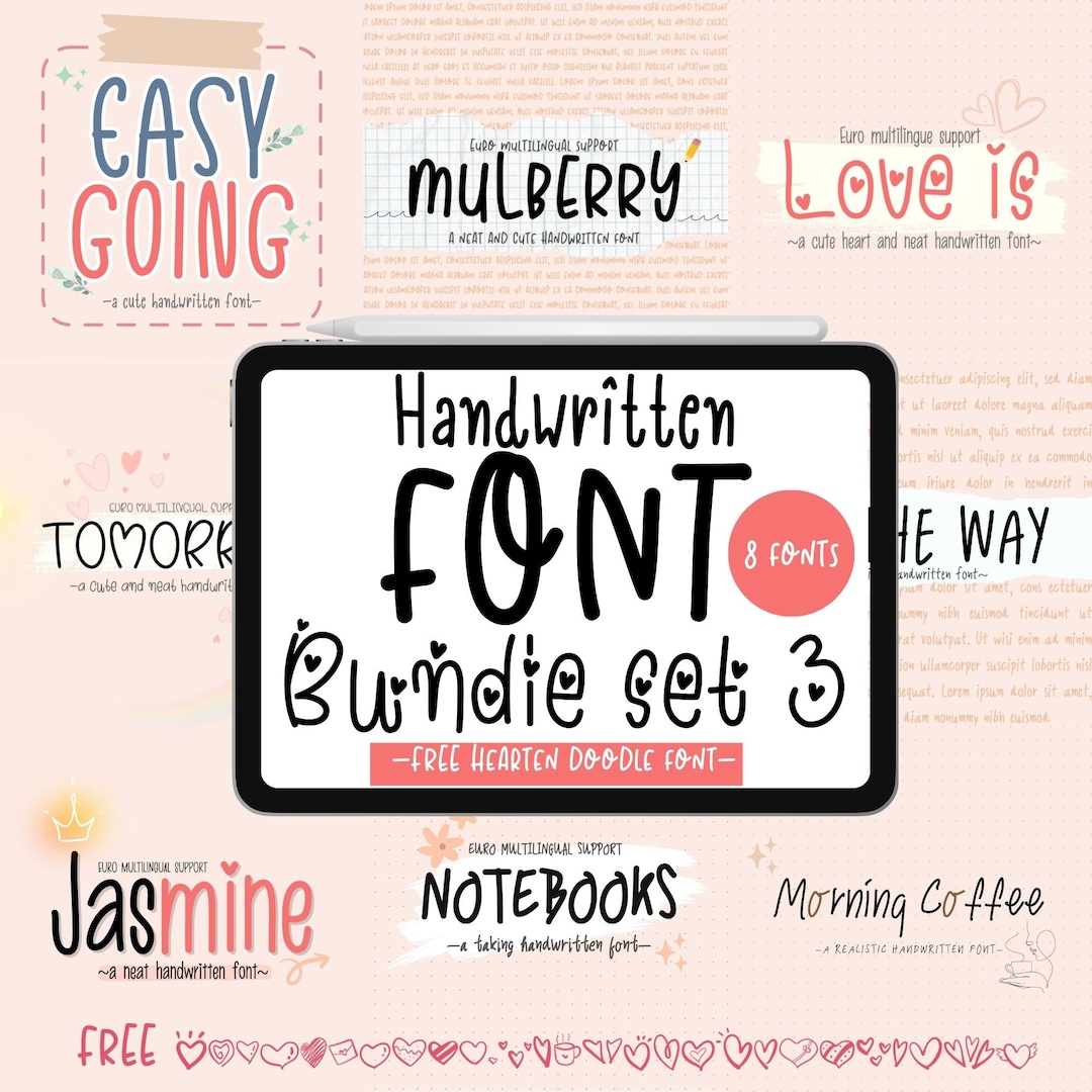 Handwritten Font Bundle SET 3 | Font Bundle, Goodnotes Fonts, Note ...
